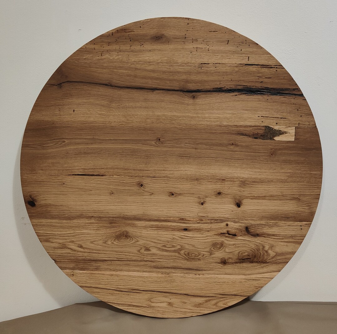 Round Table Top in Reclaimed Oak With a Unique Texture - Etsy