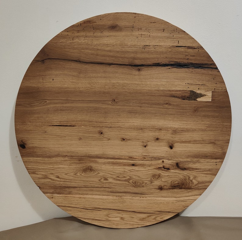 Round Table Top in Reclaimed Oak With a Unique Texture - Etsy