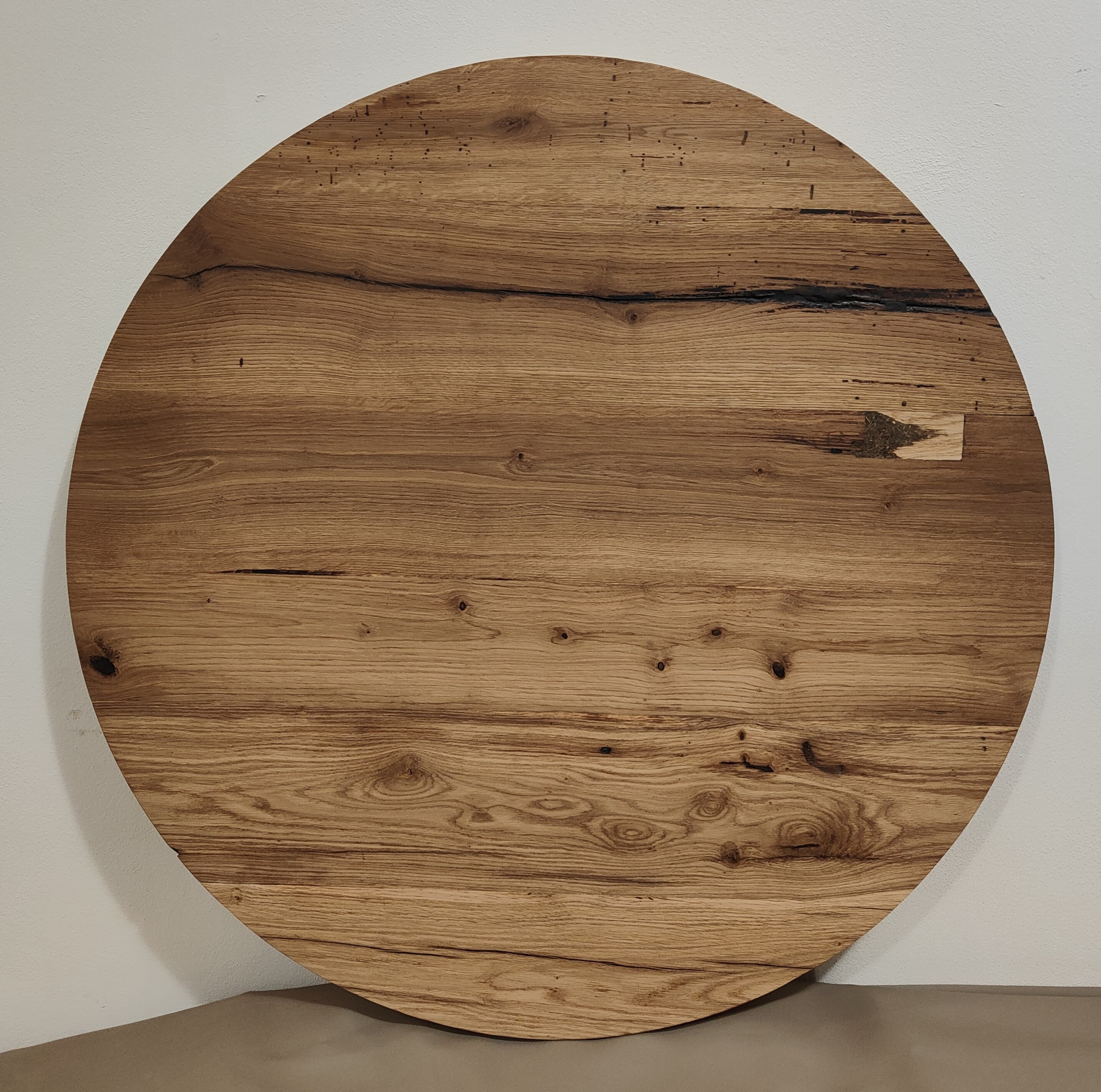 Round Table Top in Reclaimed Oak With a Unique Texture - Etsy