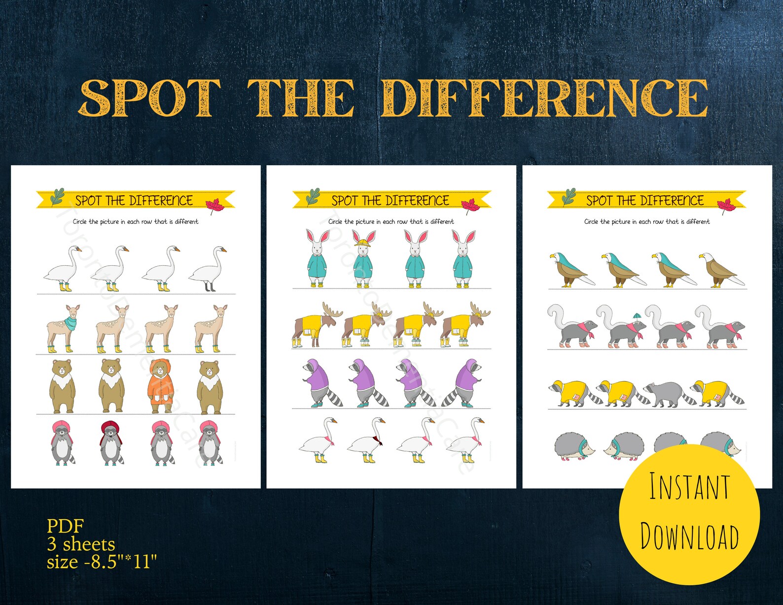 Fall Spot the Difference Dementia Alzheimer's - Etsy