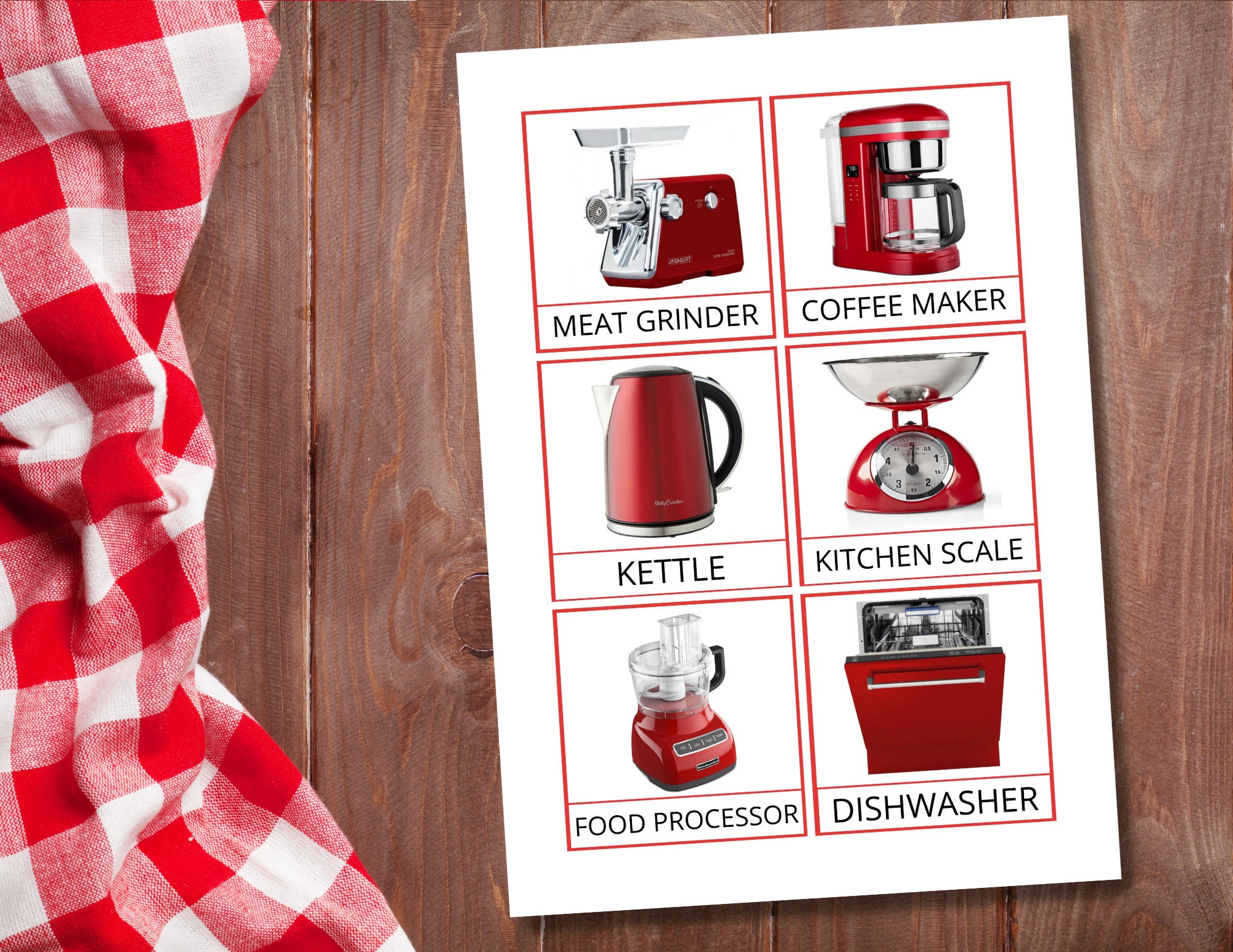 Kitchen Montessori Nomenclature Cards 3 Part Cards Picture Cards ...