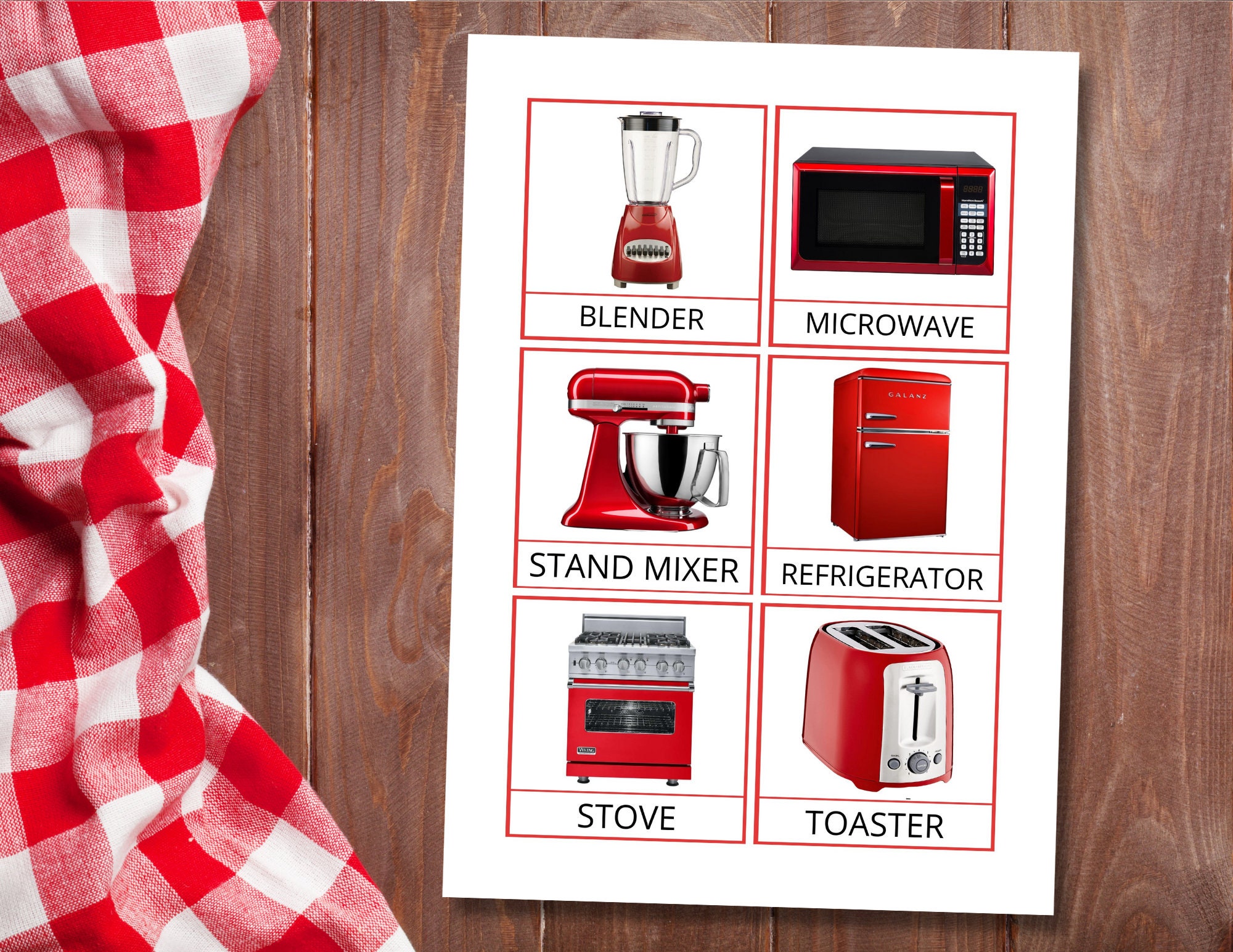 Kitchen Montessori Nomenclature Cards 3 Part Cards Picture Cards ...