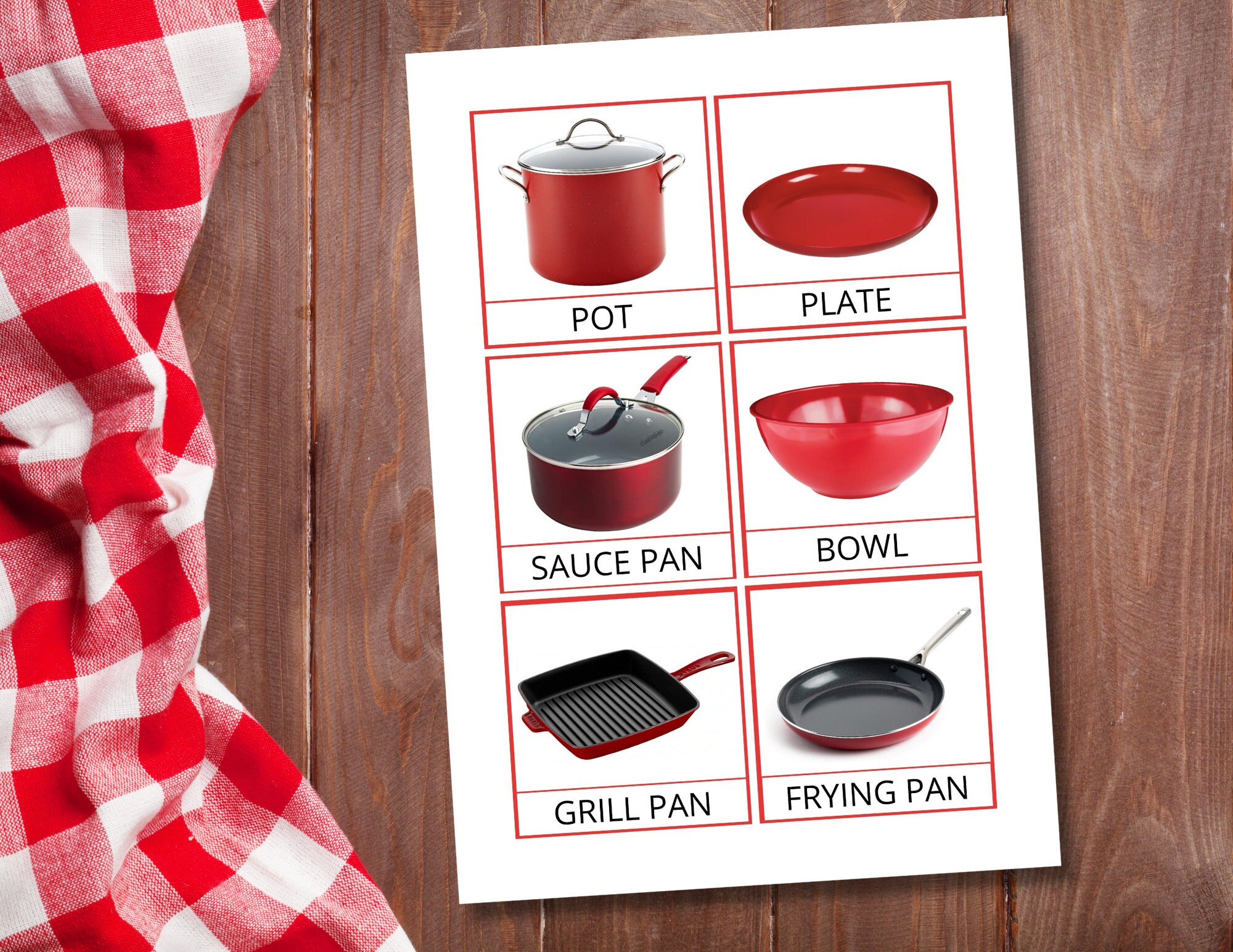 Kitchen Montessori Nomenclature Cards 3 Part Cards Picture Cards ...