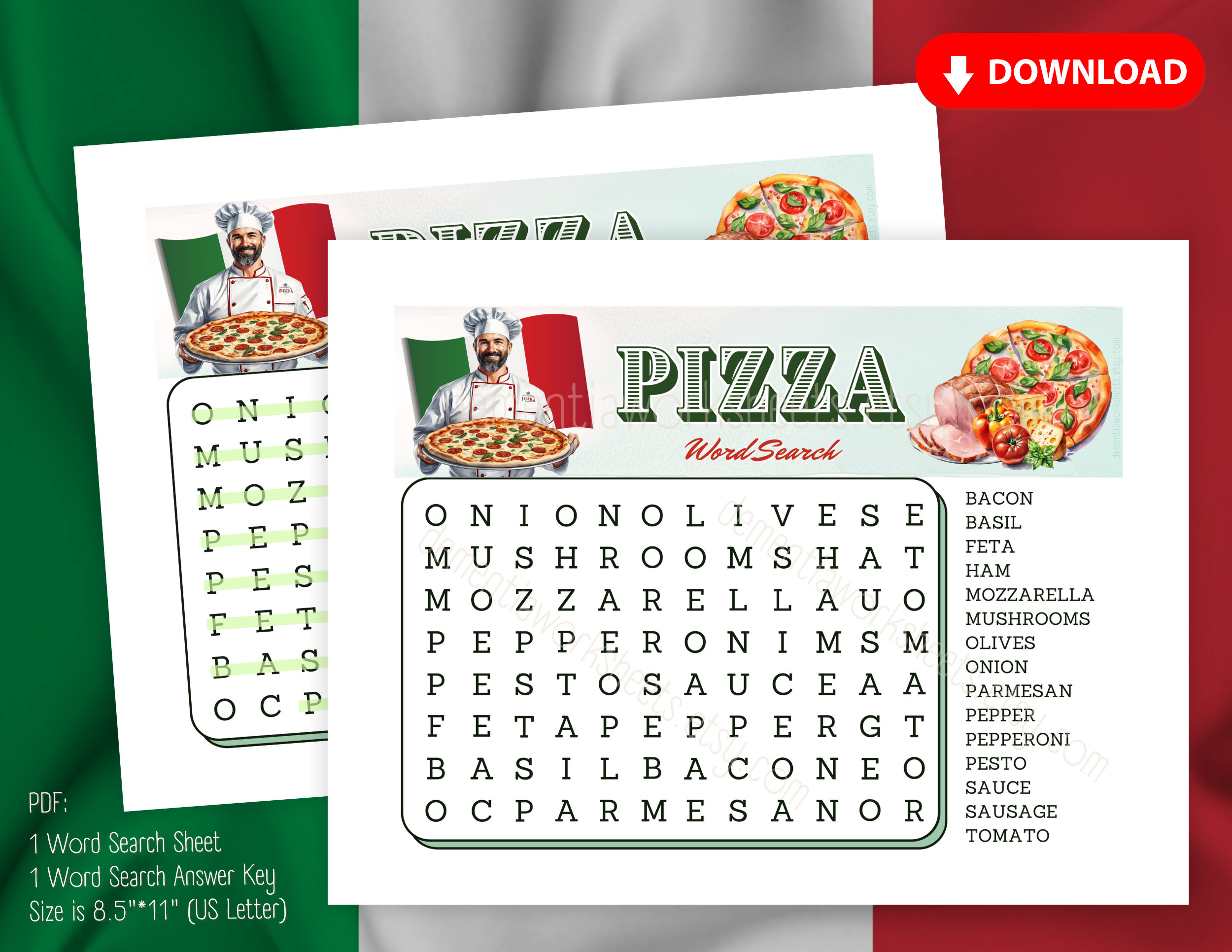 Pizza Word Search