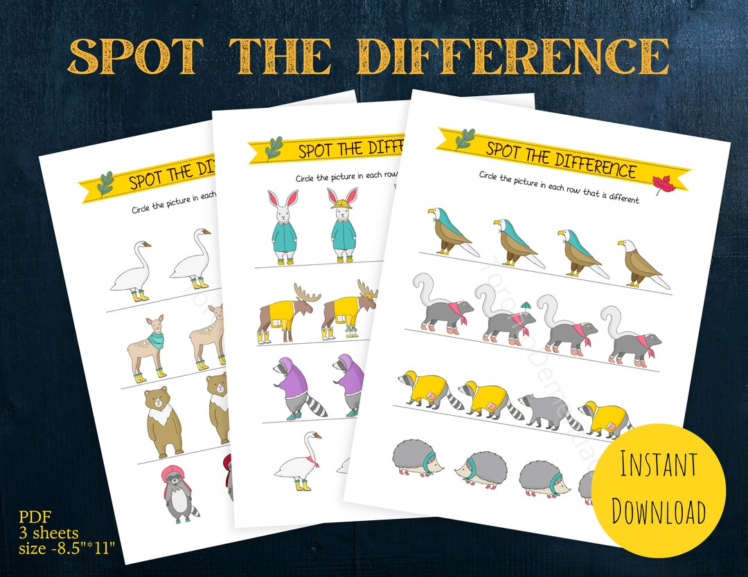 Fall Spot the Difference Dementia Alzheimer's - Etsy