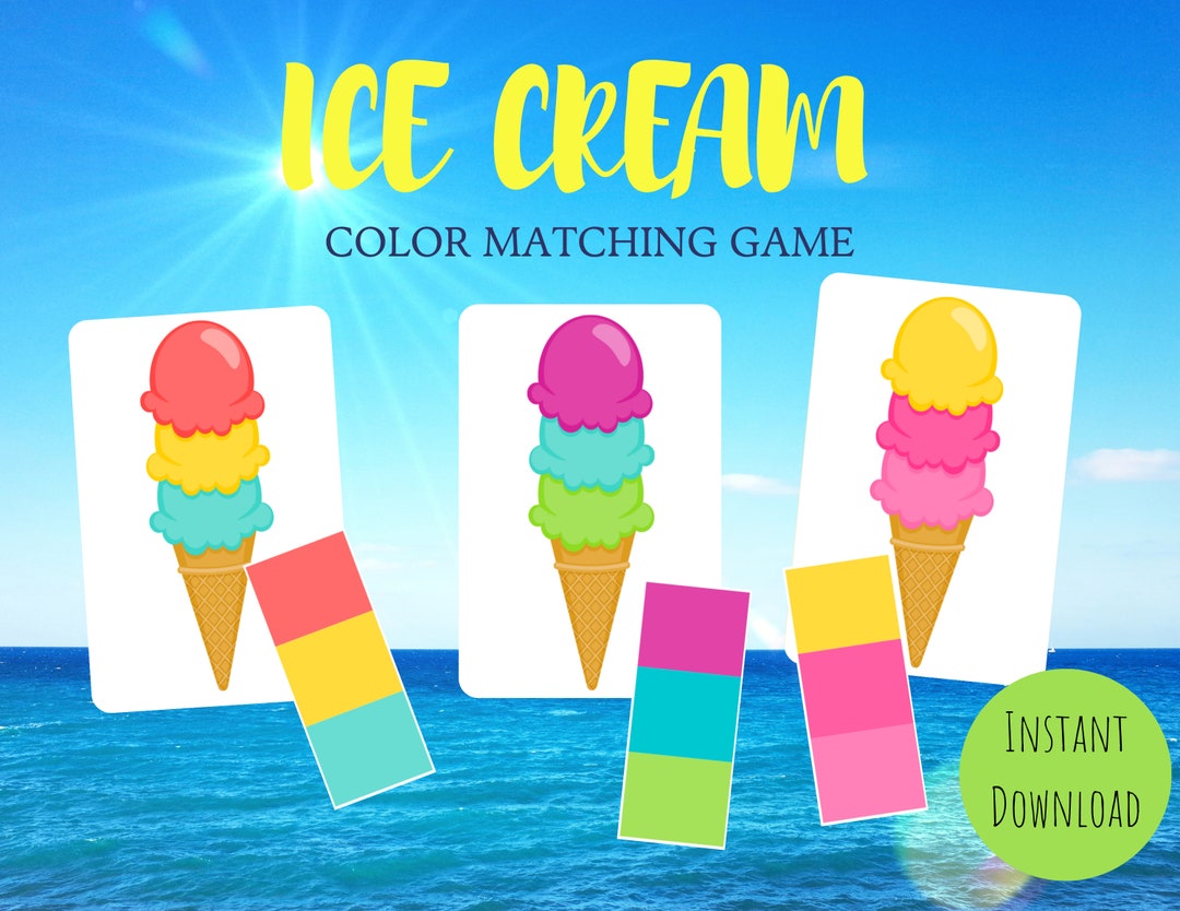 Ice Cream, Color Matching Game, Dementia, Alzheimer's, Occupational ...