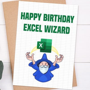 Excel Coworker Birthday Card - Etsy