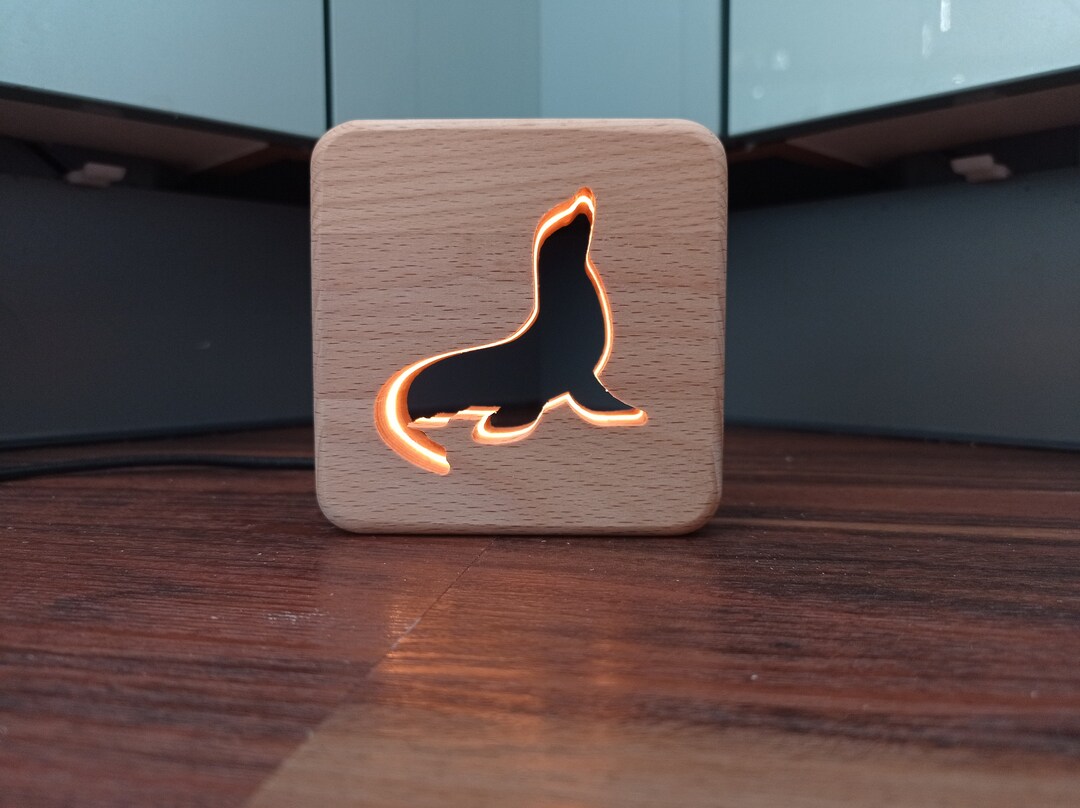 Seal Wooden Decoration - Seal Wooden LED Night Light - Seal Wooden ...