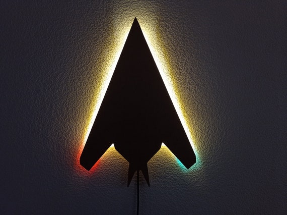 F117 Lightning Fighter Aircraft LED MDF Mural Lighting Deco | Etsy
