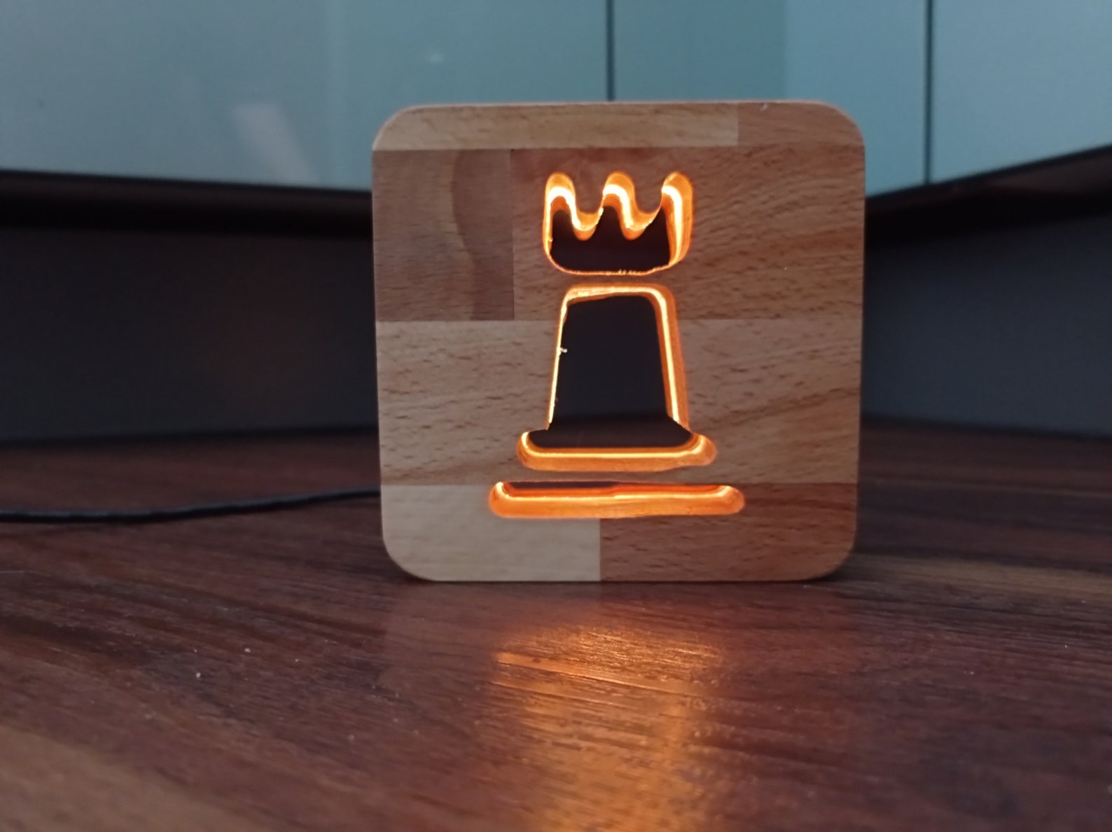 Chess Decoration Wood LED Night Light / Table Light Wood | Etsy