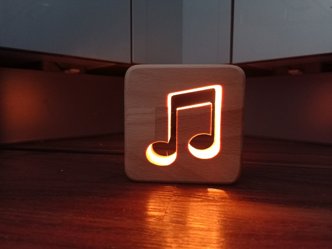 Musiknoten Holz LED Deko - Musik Deko Holz LED Nachtlicht/Tischlicht ...