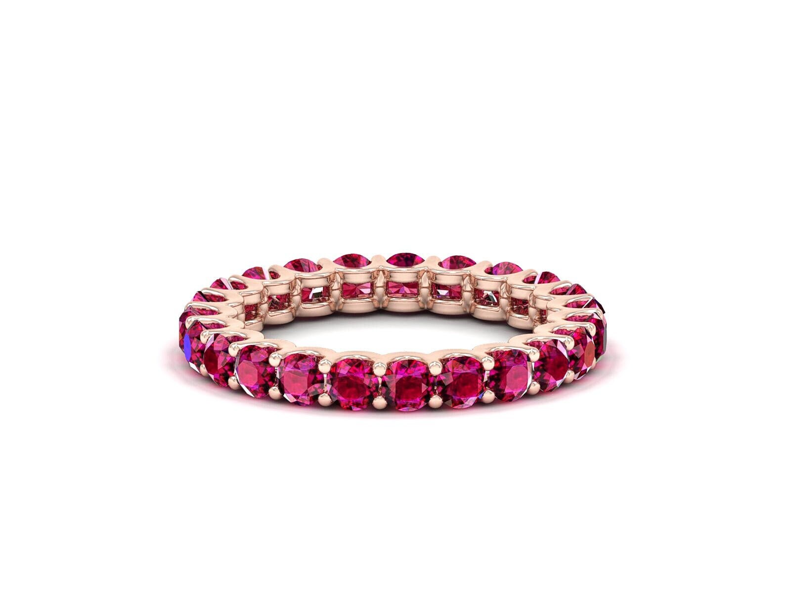 Natural Ruby Wedding Band Women Full Eternity Stacking - Etsy