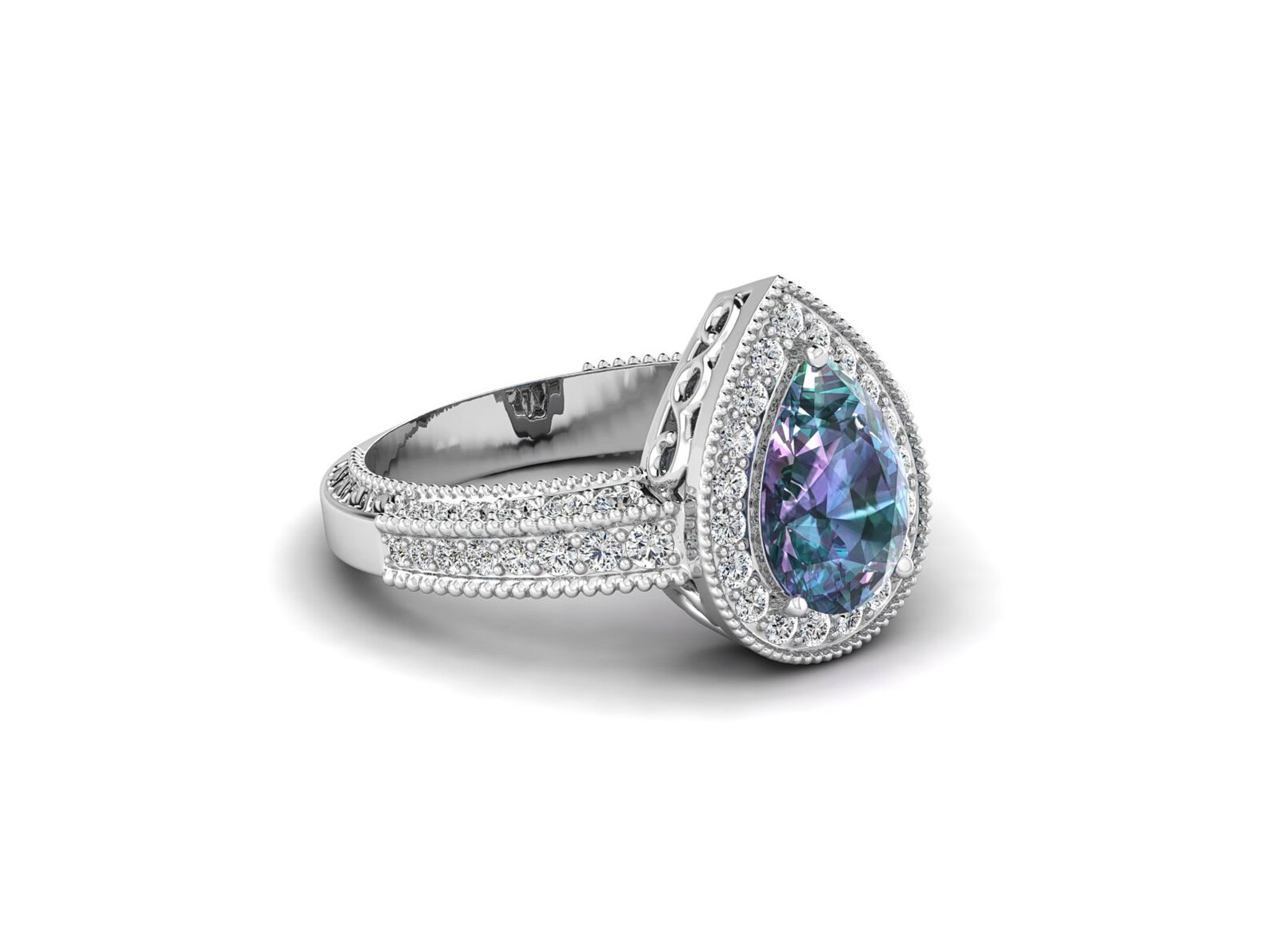 Lab Grown Alexandrite Engagement Ring June Birthstone Color - Etsy