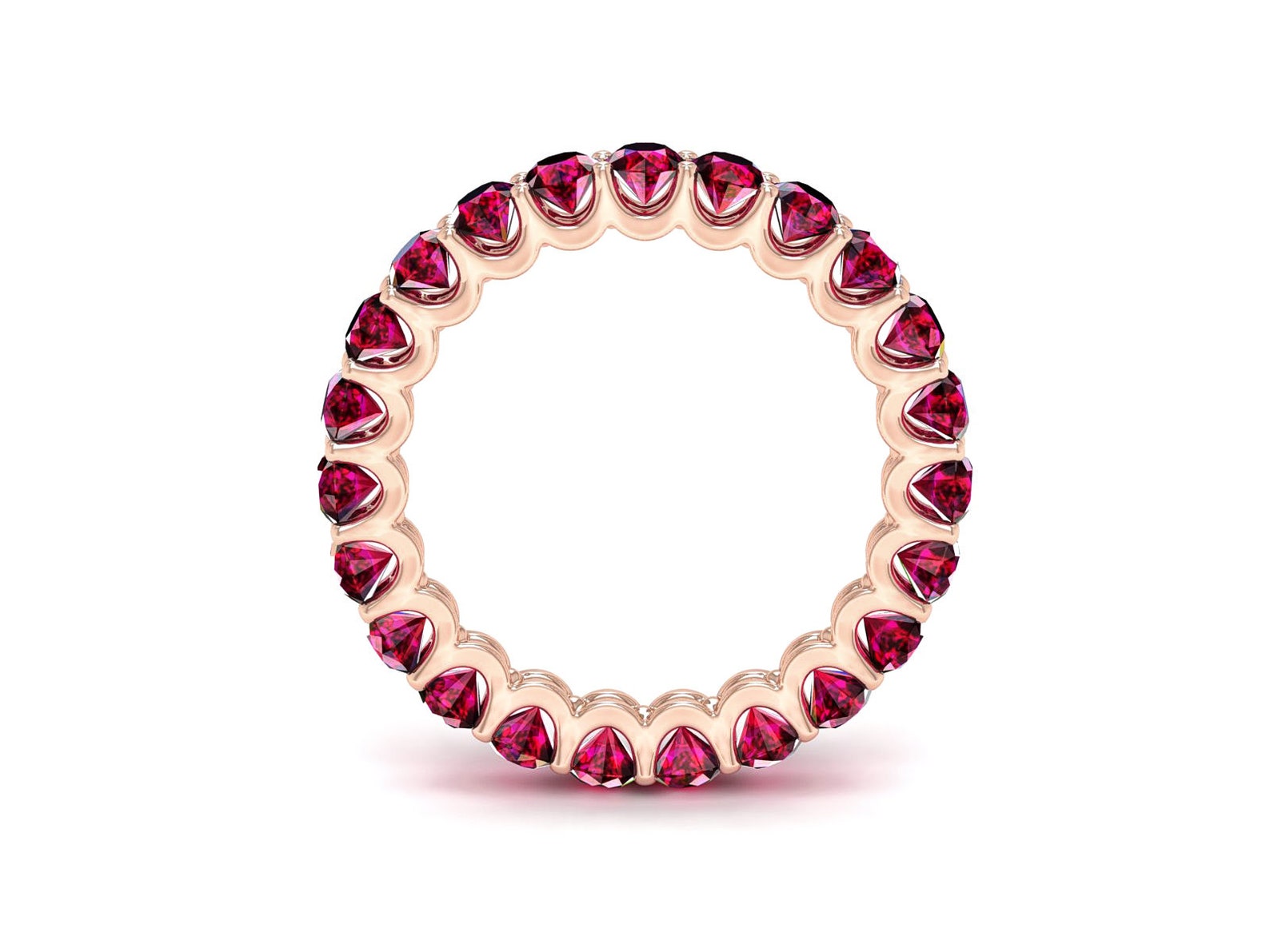 Natural Ruby Eternity Ring Band 14K Rose Gold Full Eternity | Etsy