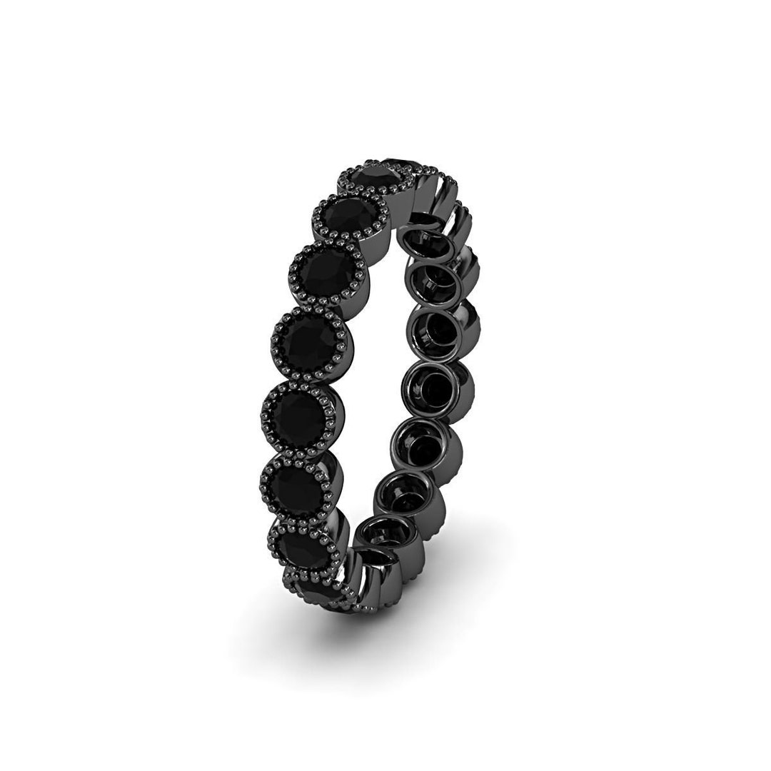 Black Onyx Eternity Ring: Sterling Silver Art Deco Wedding Band - Etsy