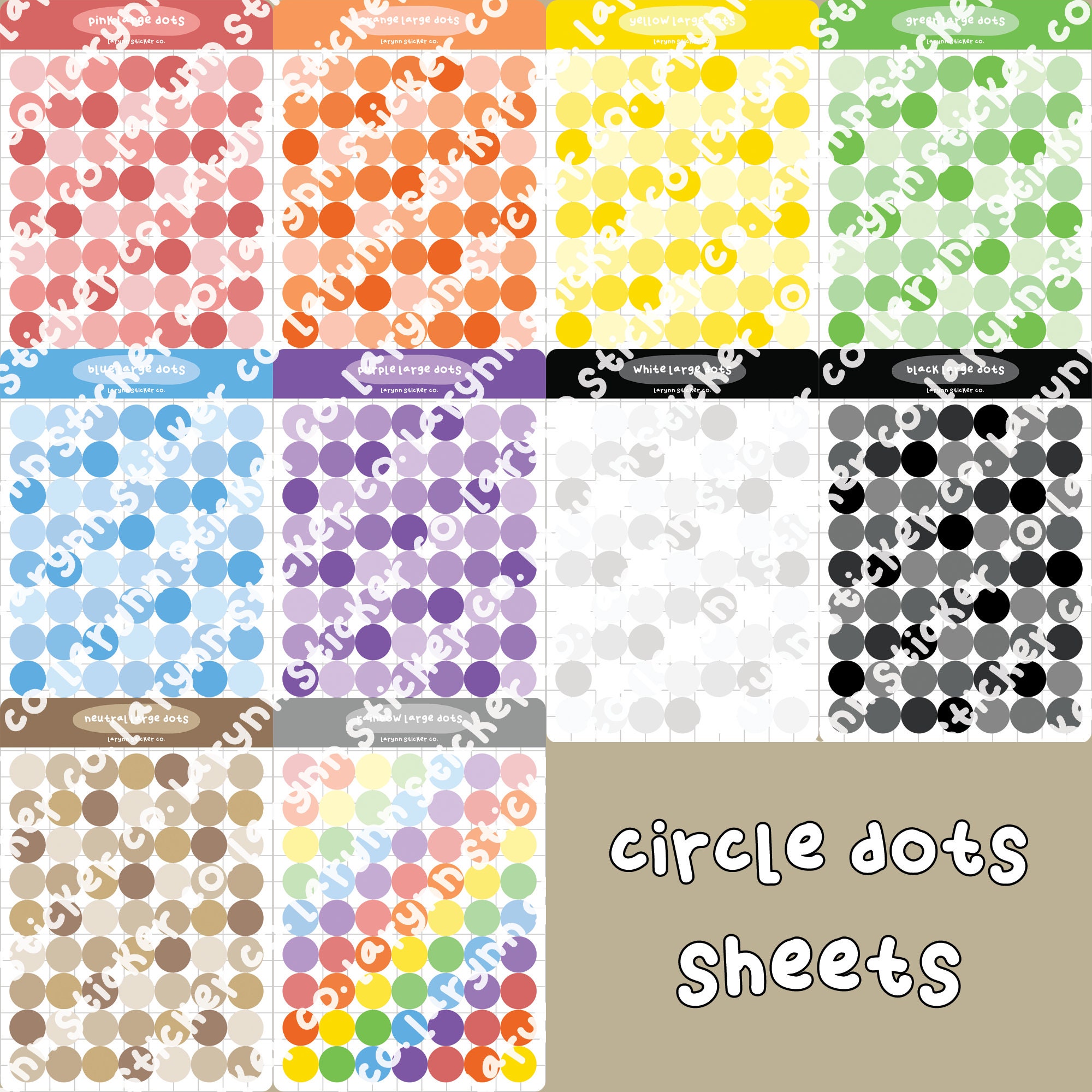 Dots Deco Sticker Sheet Deco Polco Stickers Bullet Journal | Etsy