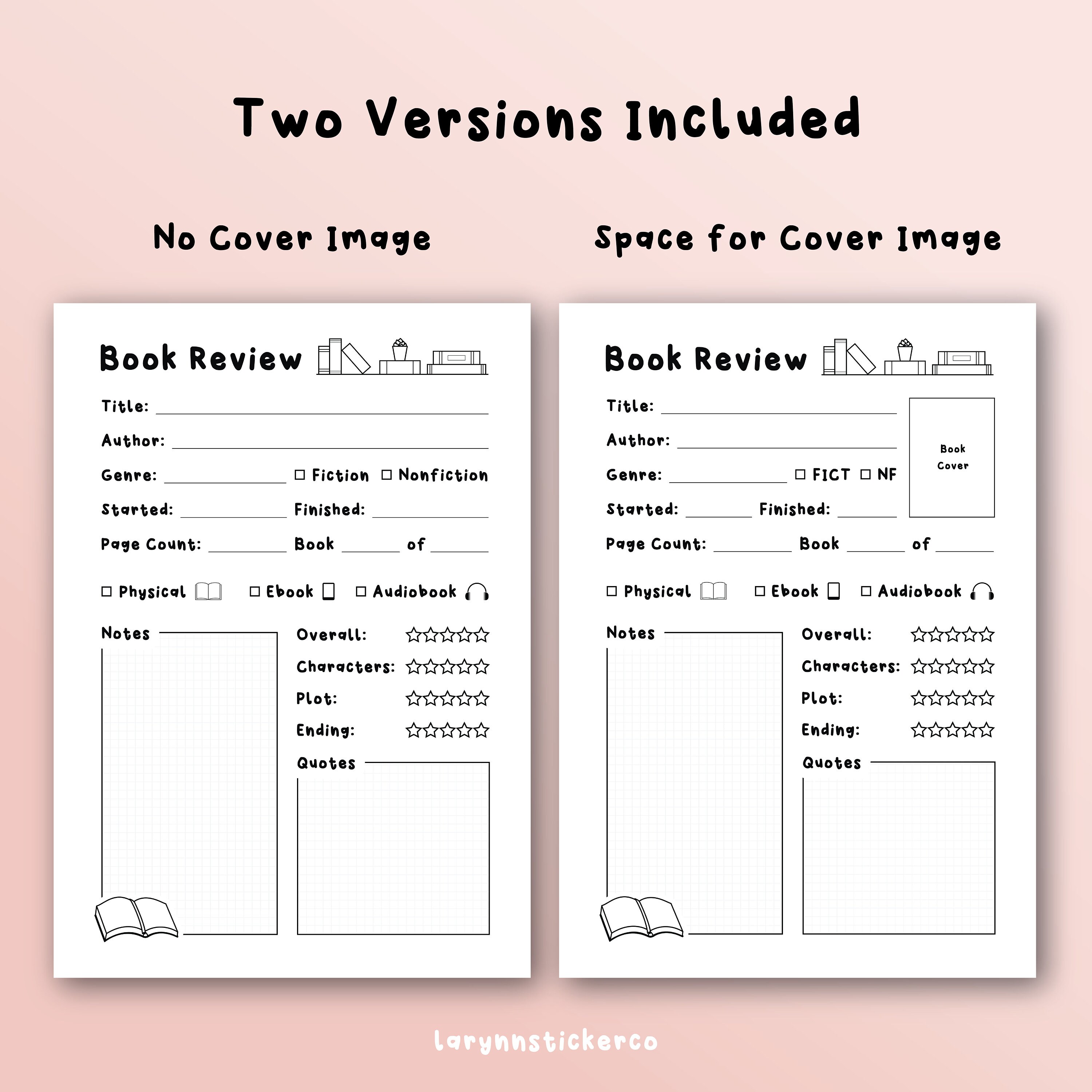 Book Review Template Printable | Reading Tracker | Digital Template ...