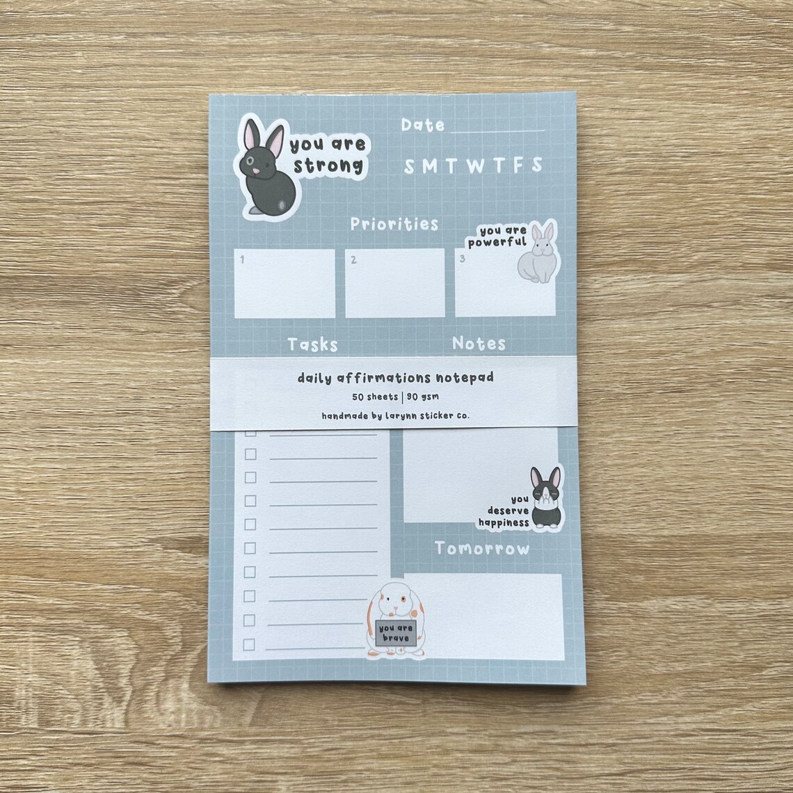 Daily Bunny Affirmations Notepad | Daily Bunnies Memopad | Cute ...