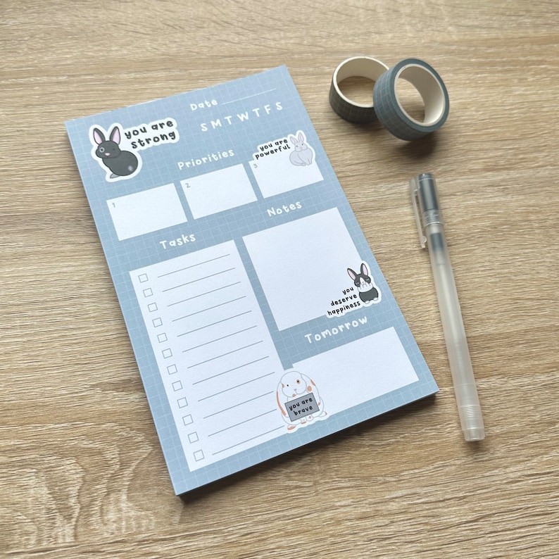 Daily Bunny Affirmations Notepad | Daily Bunnies Memopad | Cute ...