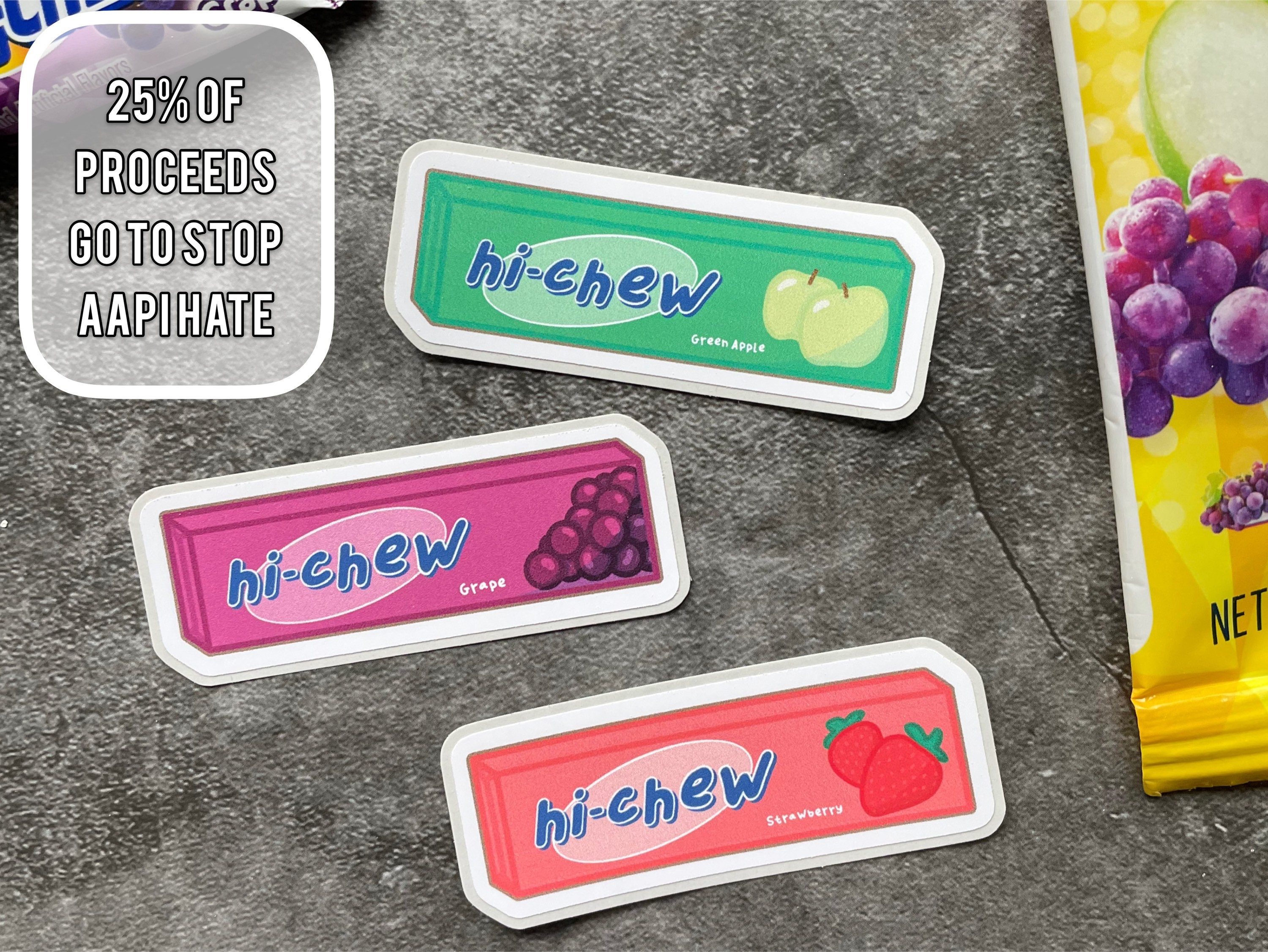 Hi-chew FUNDRAISER Set of 3 Stickers - Etsy