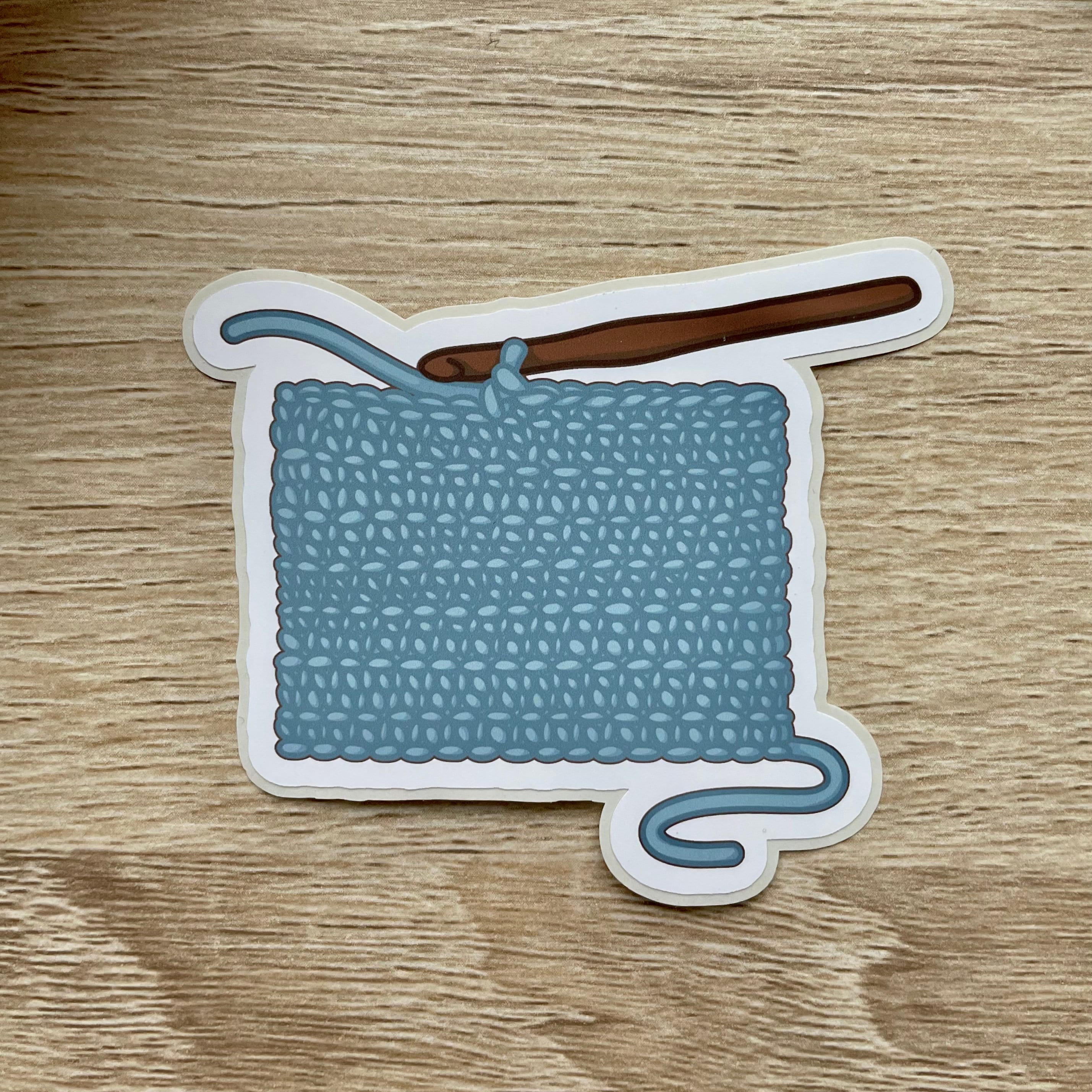 Crochet Sticker Blue Crochet Sticker Crocheter Sticker - Etsy
