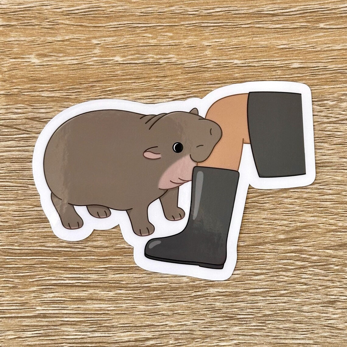 Biting Baby Pygmy Hippo Sticker | Hippo Sticker | Cute Sticker | Animal ...