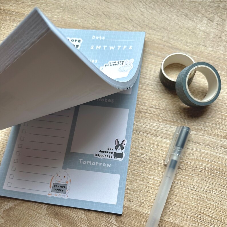 Daily Bunny Affirmations Notepad | Daily Bunnies Memopad | Cute ...
