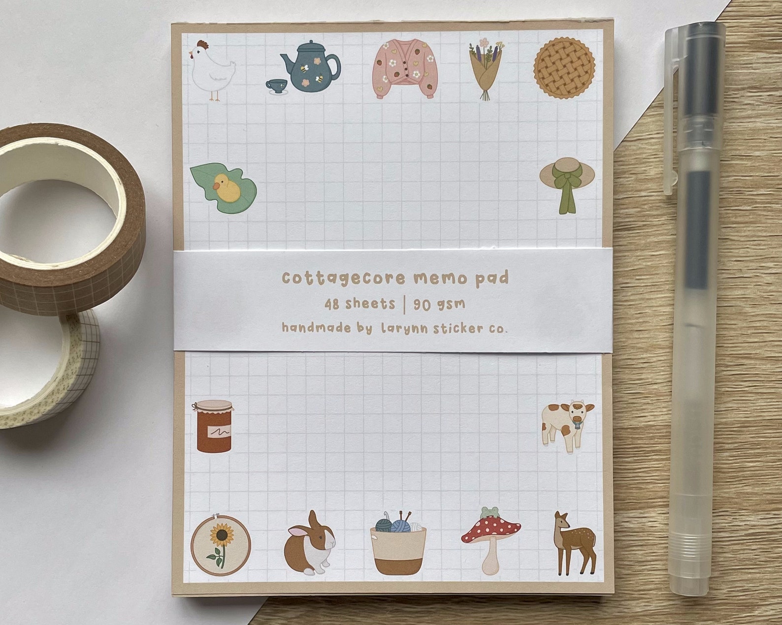 Cottagecore Notepad | Cottage Core Memopad | Cute Stationery | Cute ...