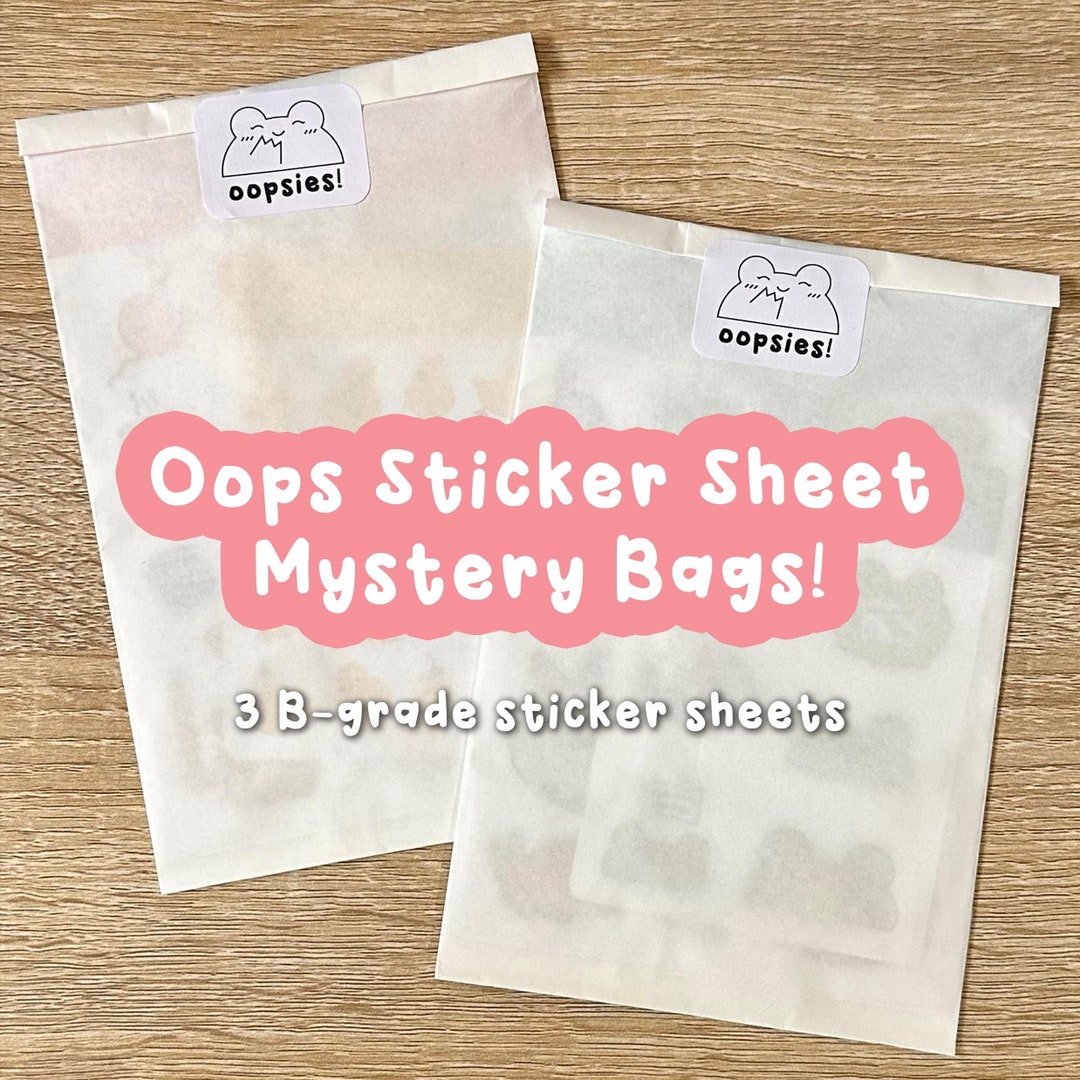 Oopsie Mystery Sticker Sheets Bag | B-grade Imperfect Stickers ...