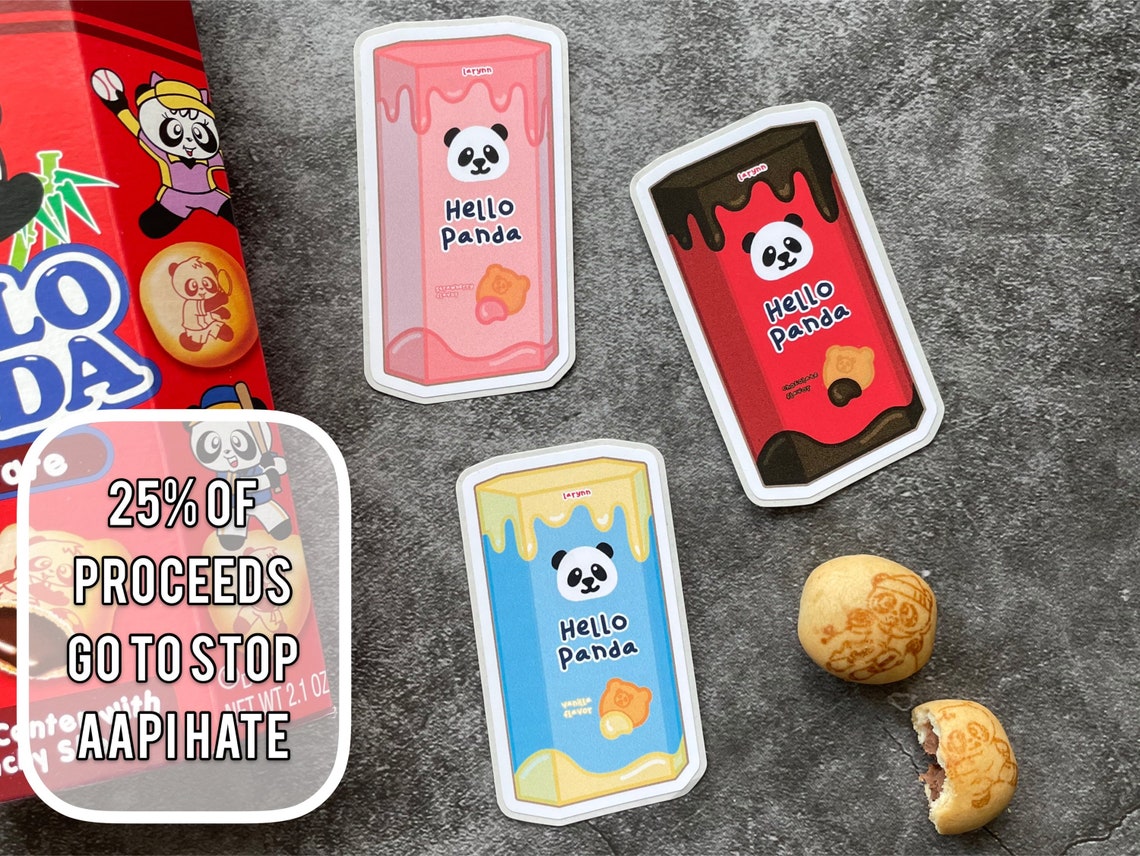 Hello Panda FUNDRAISER Set of 3 Stickers - Etsy