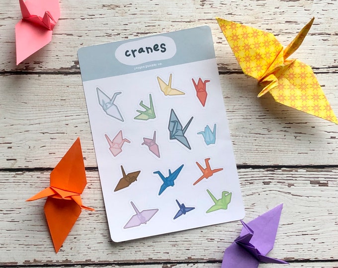 Origami Cranes Sticker Sheet - Etsy