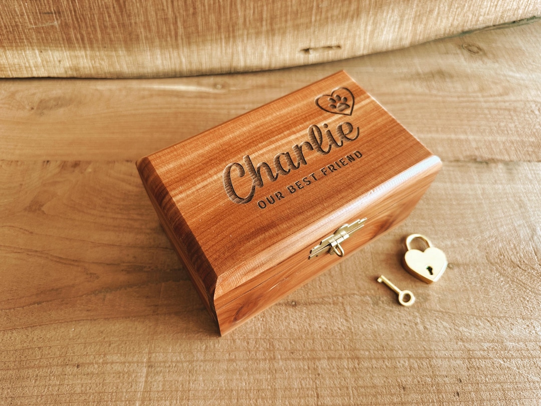 Cedar Engraved Pet Urn, Cedar Box, Engraved Box for Dog Ashes, Dog Urn ...