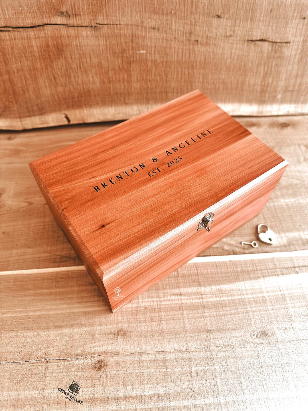 The Perfect Box | 12" X 8" Engraved Wood Box With Lock, Engraved Cedar ...
