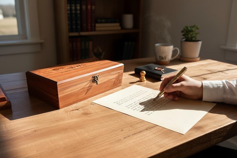 Engraved Cedar Chest, Letter Box for Envelopes, Personalized, Keepsake ...