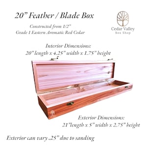 20" Native American Feather Case, Blade Box, Cedar Box, Wood Box ...