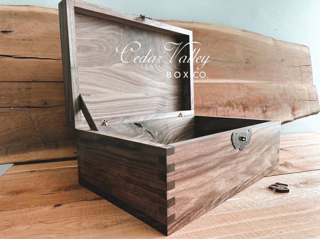 Walnut Chest 18 X 12 X 7. Custom Made, Black Walnut, Box With Lock ...