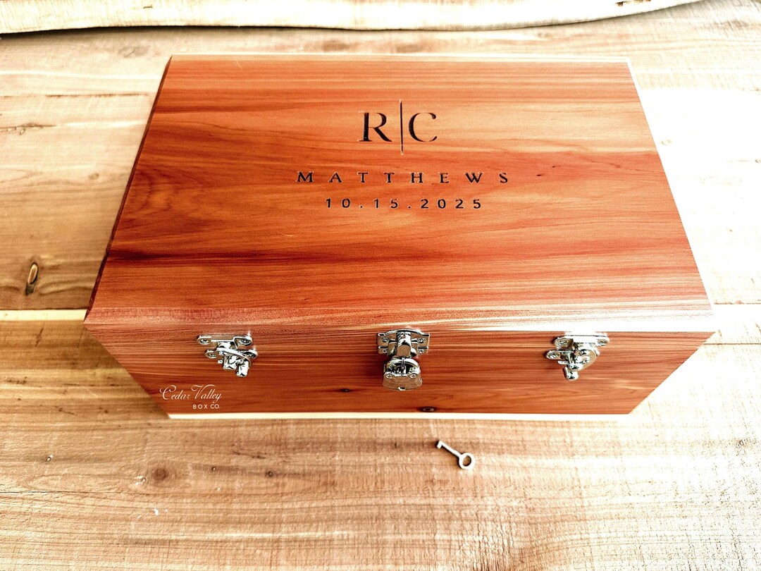 The Perfect Box | 12" X 8" Engraved Wood Box With Lock, Engraved Cedar ...