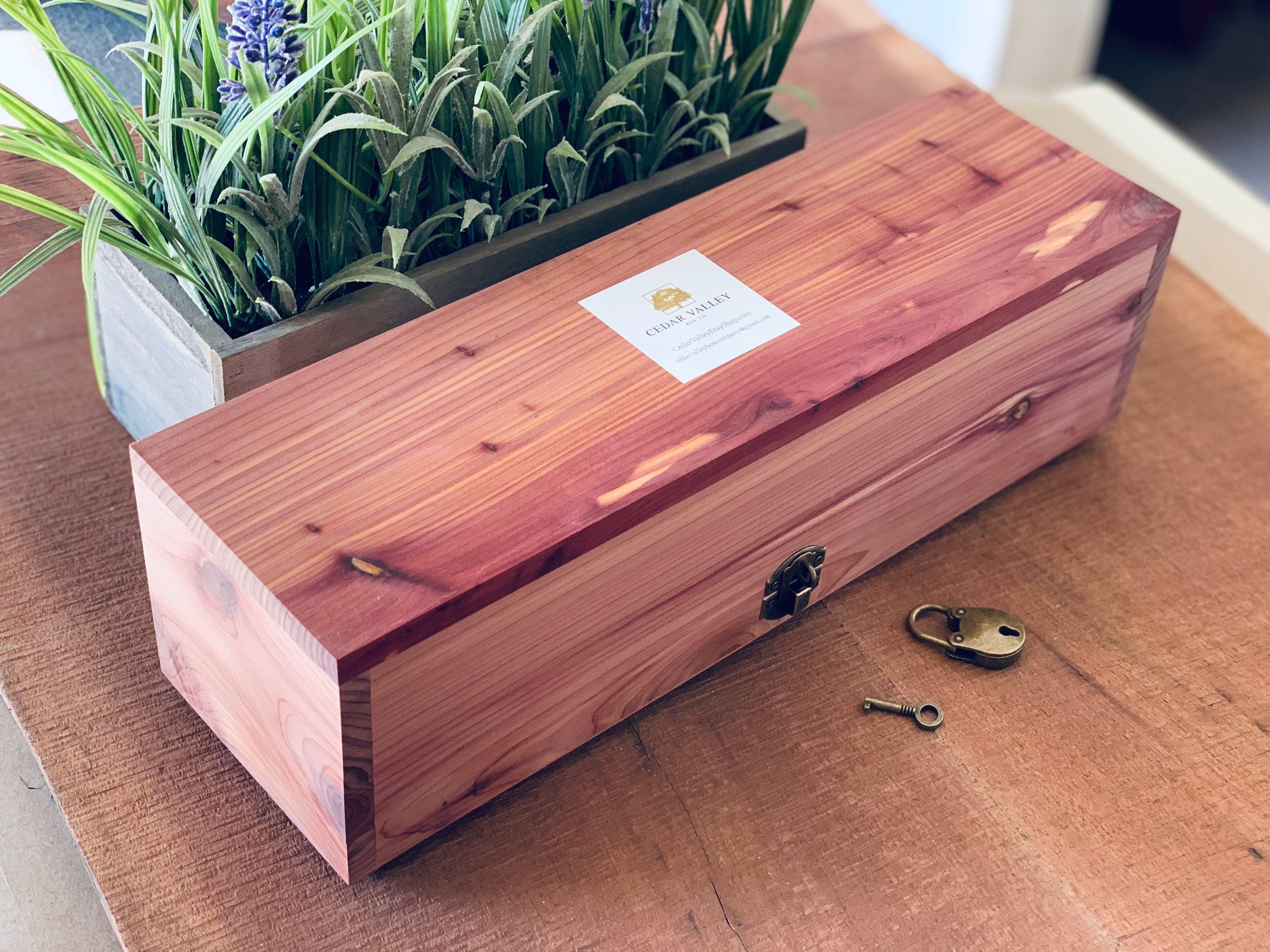 Engraved Cedar Wine Box With Lock or Latch Hand Rubbed - Etsy