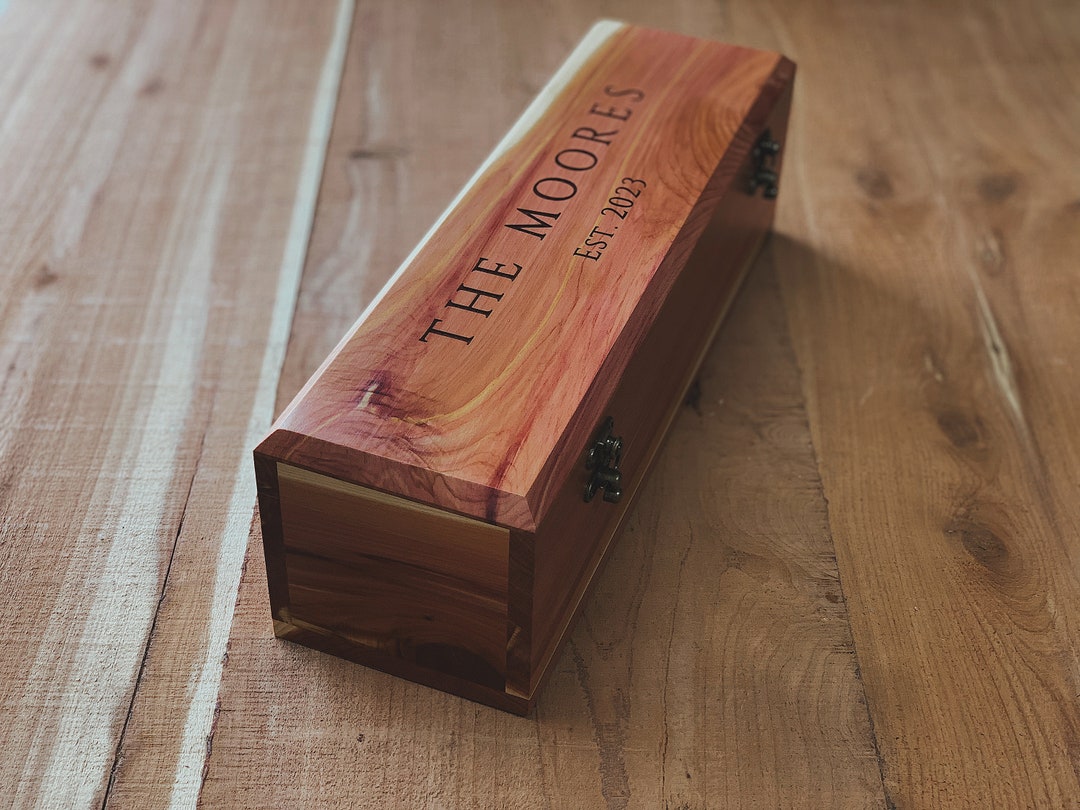 Engraved Cedar Wine Box With Lock or Latch Ceremony Box Love - Etsy