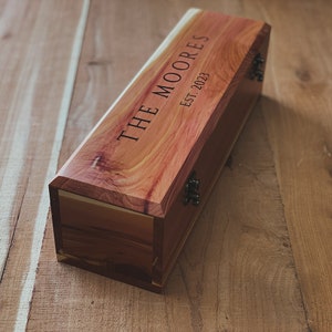 Engraved Cedar Wine Box With Lock or Latch Ceremony Box Love - Etsy