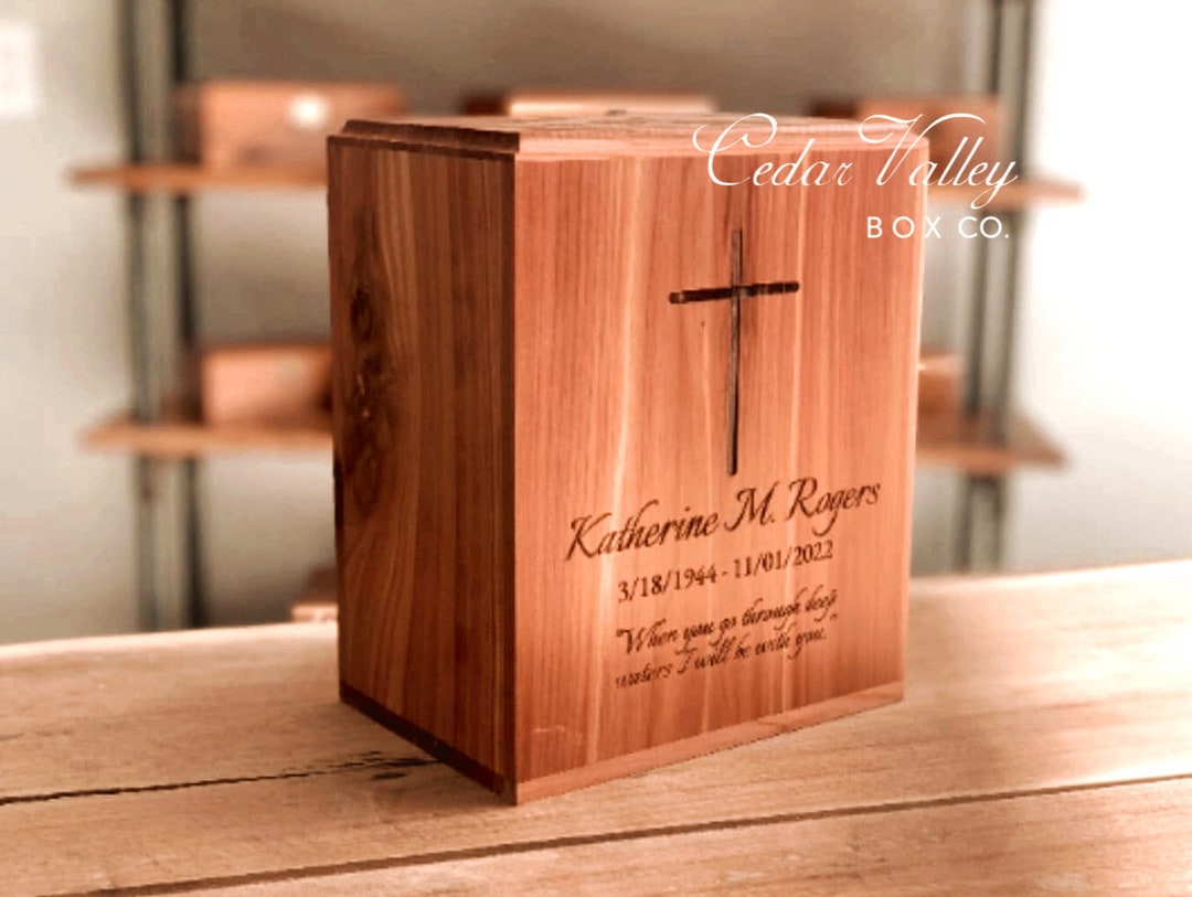 Cross Urn, Cedar Human Urn, Wooden Urn Human, Urn for Ashes, Cremation ...