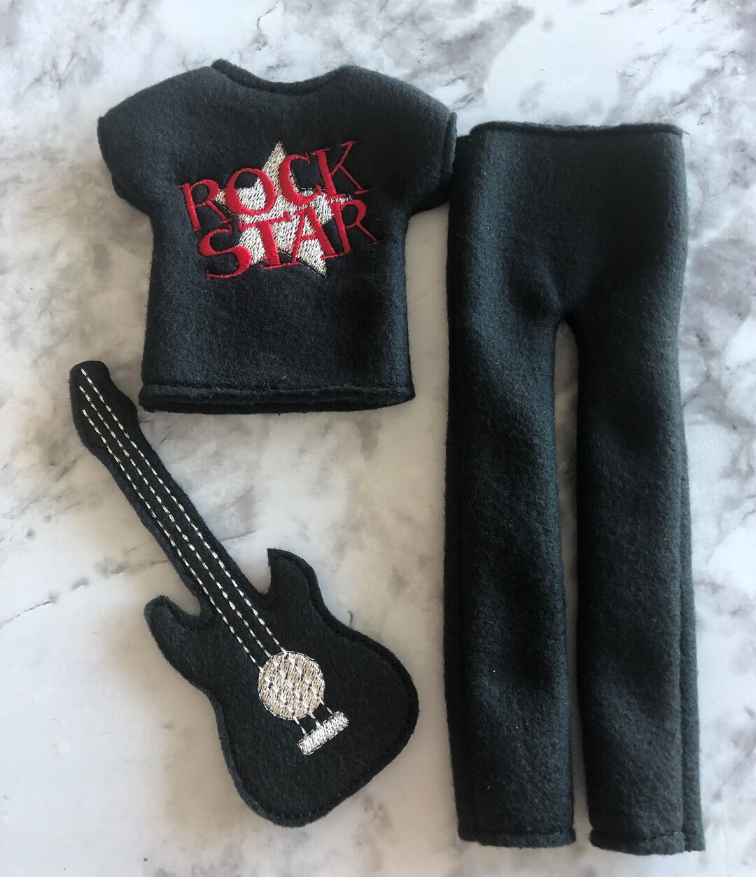 Elf Rock Star in This Adorable Black Elf Outfit With Guitar, Pants and ...