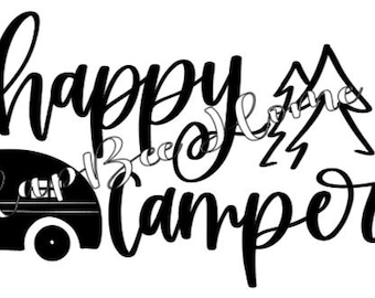 Happy Camper Decal - Etsy