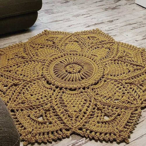 Crochet Rug Pattern and Video Tutorial Round Savannah Carpet - Etsy