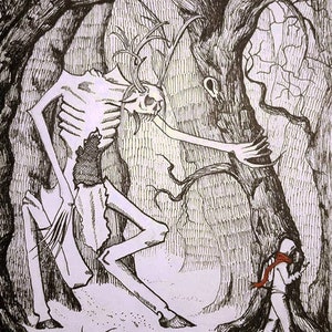 Modern Monster Pen & Ink Art Print | Creepy Cryptid Paranormal ...