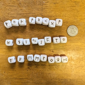 Elder Futhark Runes Wood Burned 6 Sided Cube Dice Rune Set - Etsy