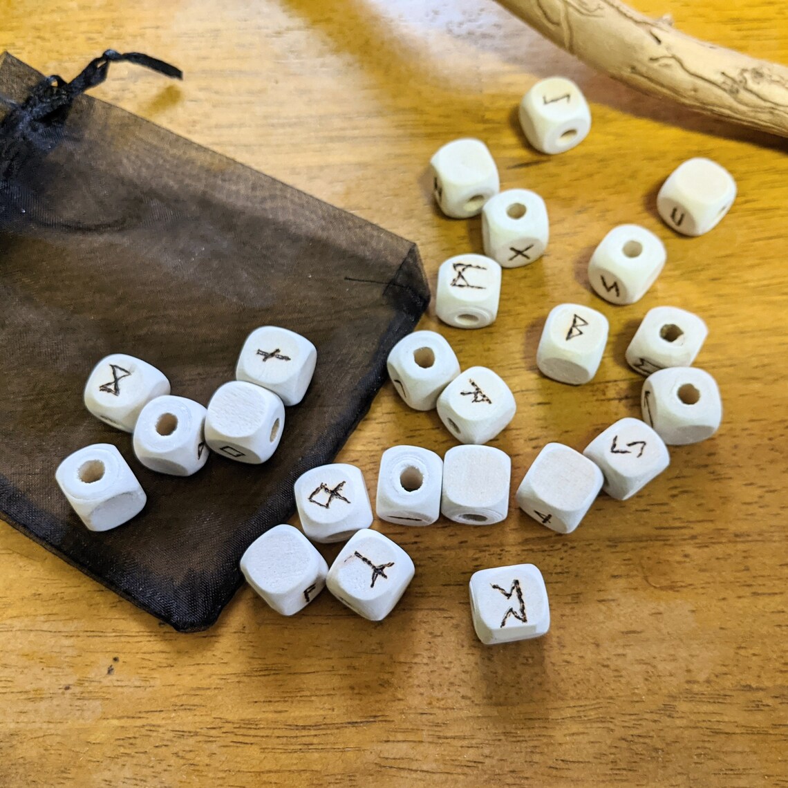 Elder Futhark Runes Wood Burned 6 Sided Cube Dice Rune Set - Etsy