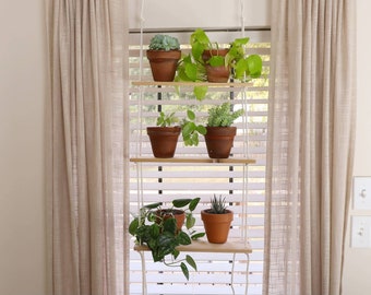 Hanging Plant Shelf Indoor Planter Window Shelf Hanging Planter Tiered ...