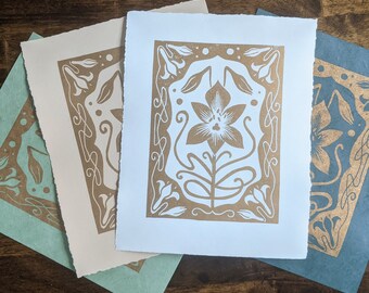 Linocut Folk Art - Etsy