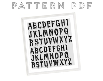 Horror Font Collection Cross Stitch Pattern Instant Download - Etsy